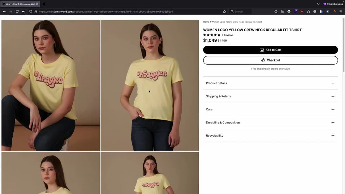 Ecommerce website in Rust | Rust ecommerce source code | Jamsrworld