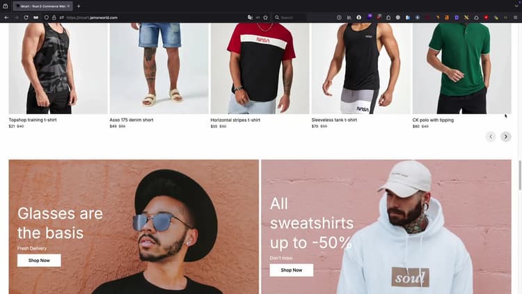 Ecommerce website in Nextjs and Rust | Ecommerce source code in Nextjs and Rust | Jamsrworld